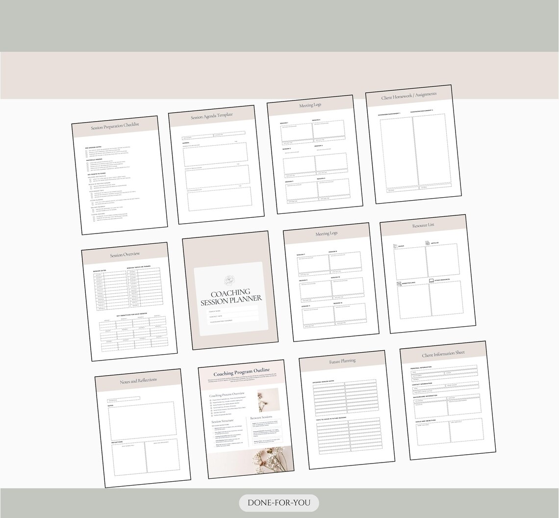 Coaching Session Planner Template | Coaching Session Agenda | Canva ...