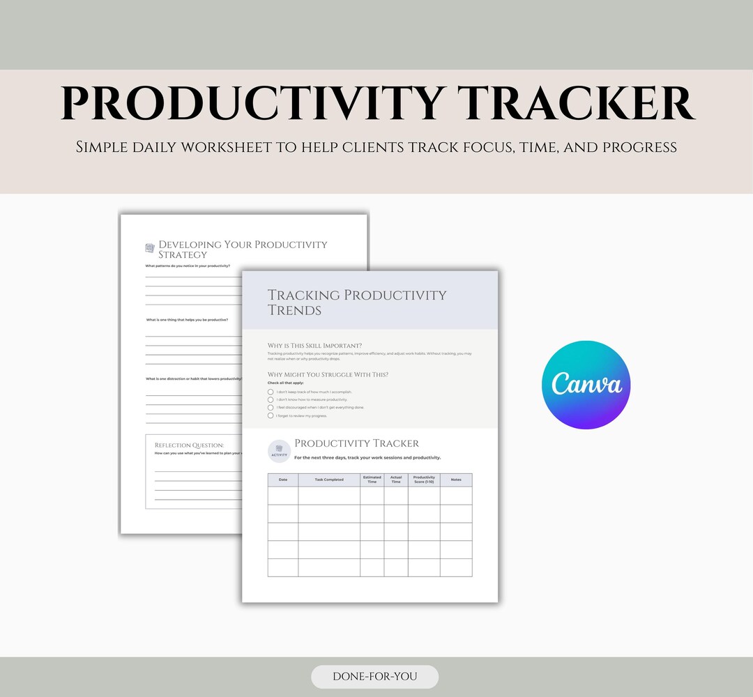 Daily Productivity Tracker Printable – Focus Worksheet (PDF) - Etsy