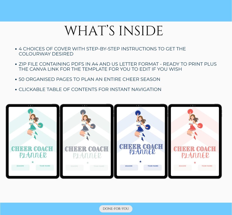 Cheer Coach Planner | Cheerleading Team Binder & Practice Tracker ...