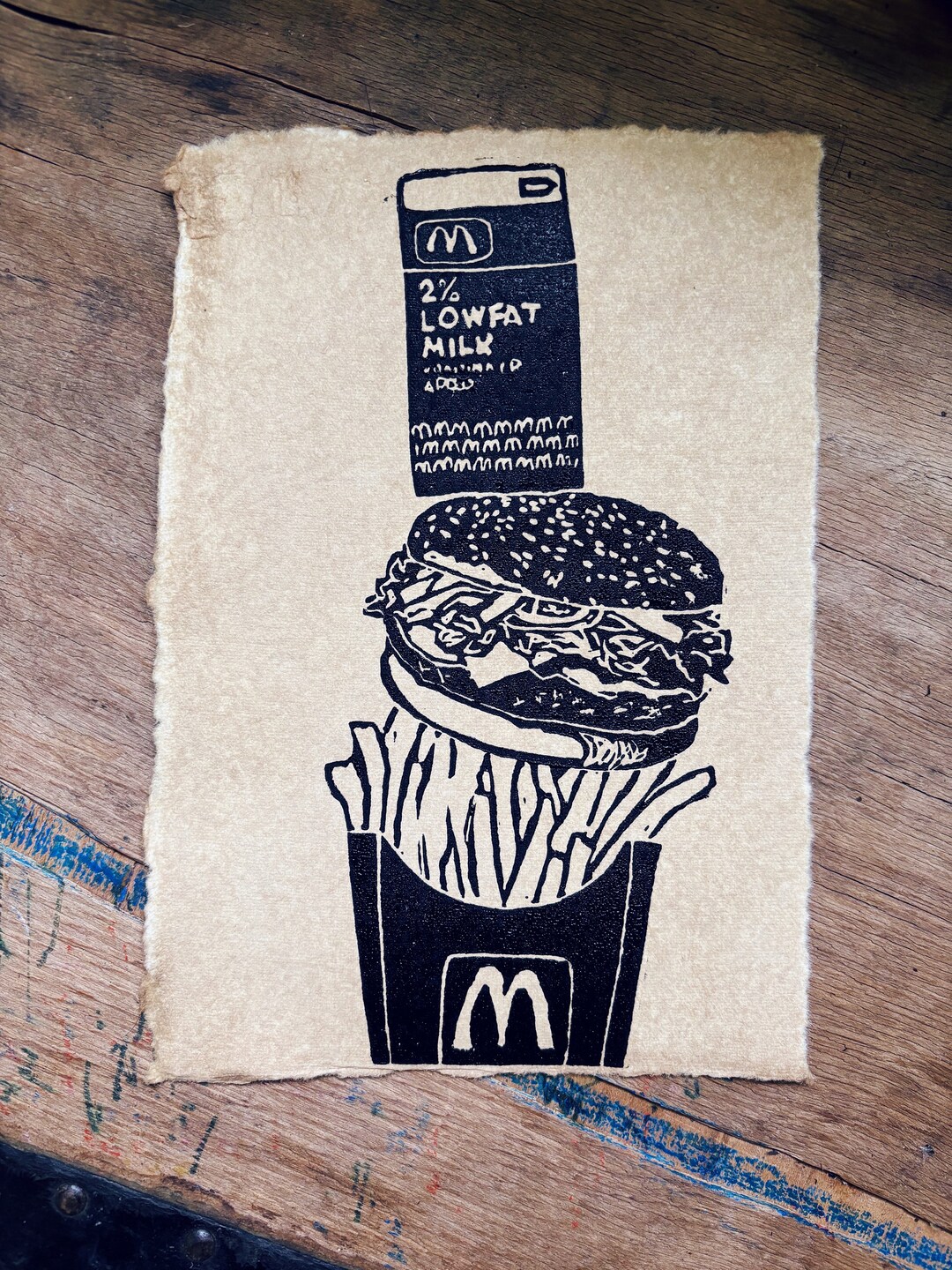 Mcdonald’s Fast Food Block Print - Etsy