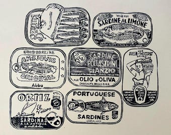 Sardine Can Relief Print | Tinned Fish | Mediterranean | Summer Food ...