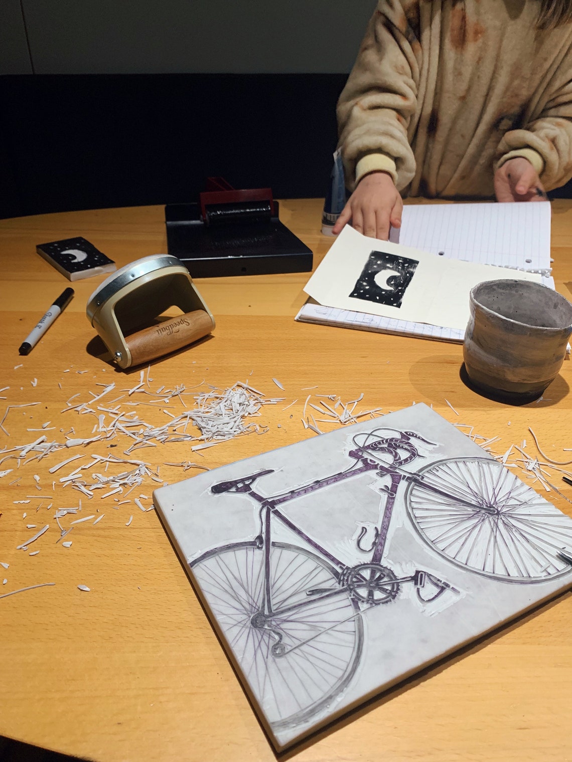 Bicycle Block Print - Etsy