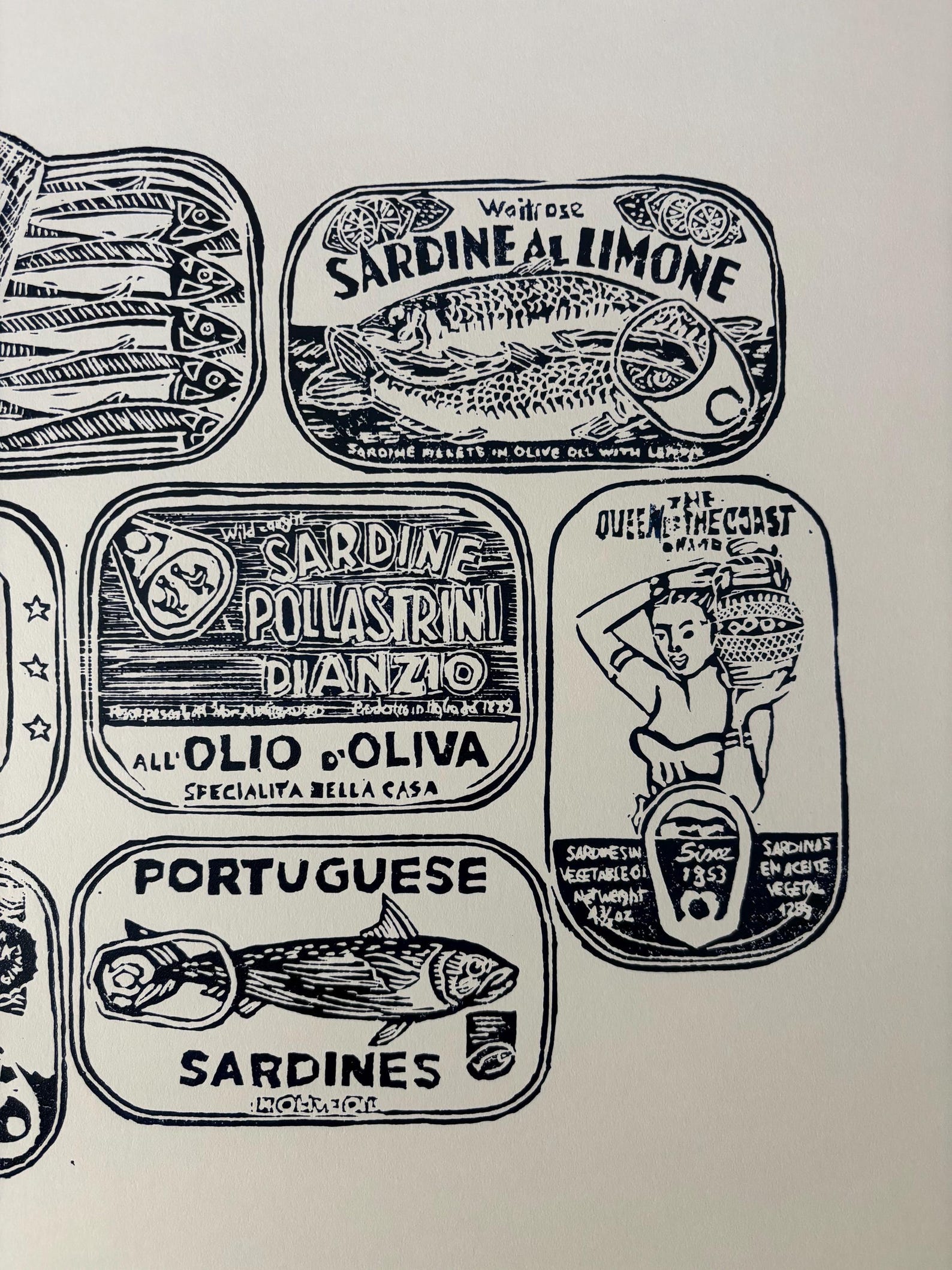 Sardine Tin Block Print - Etsy
