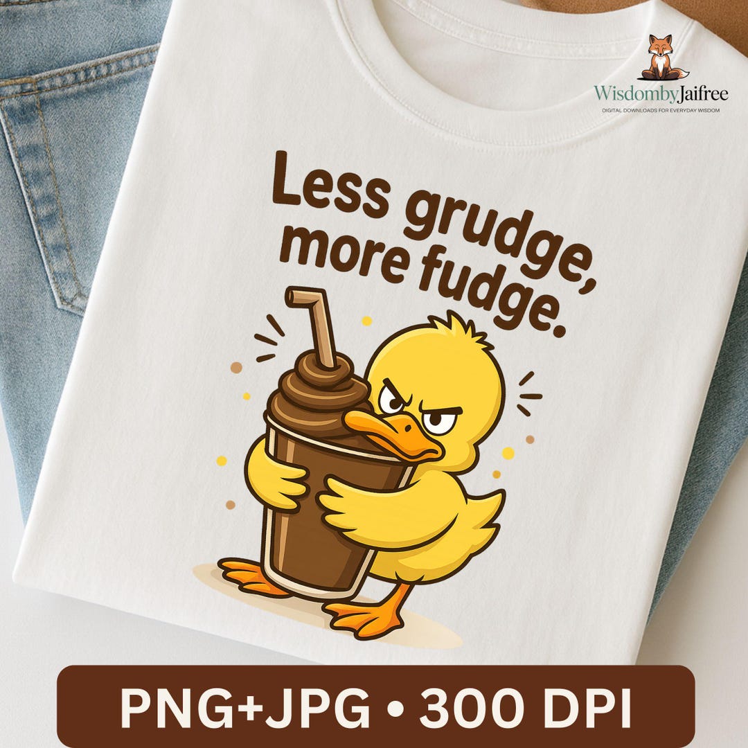 Funny Duck 'less Grudge More Fudge' PNG - Positive Quote (300 DPI) - Etsy