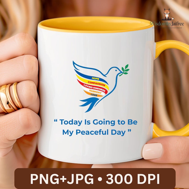 Today is Going to Be My Peaceful Day PNG JPG, Peace Dove Illustration ...