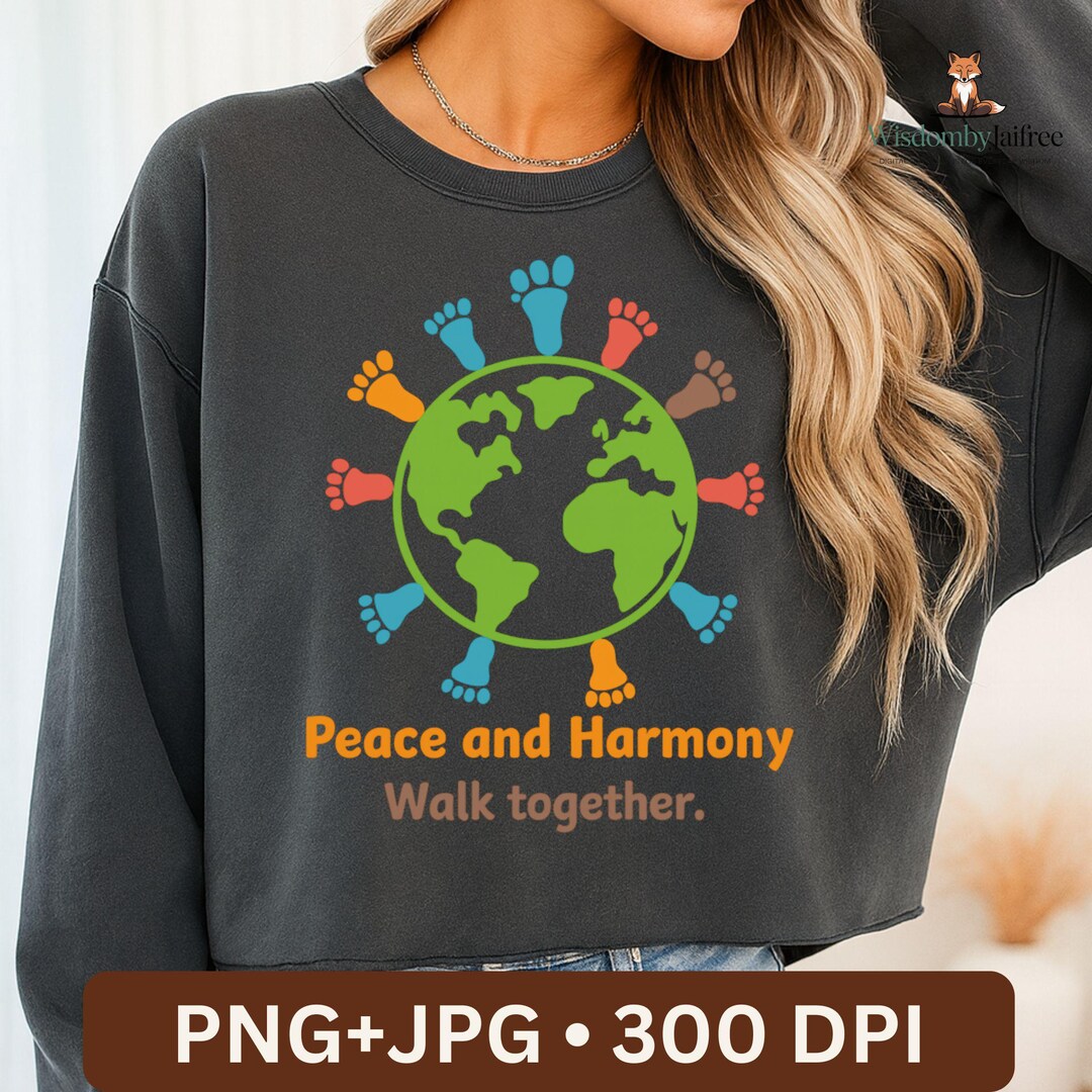 People Unity PNG – Peace & Harmony “walk Together” Shirt Graphic ...