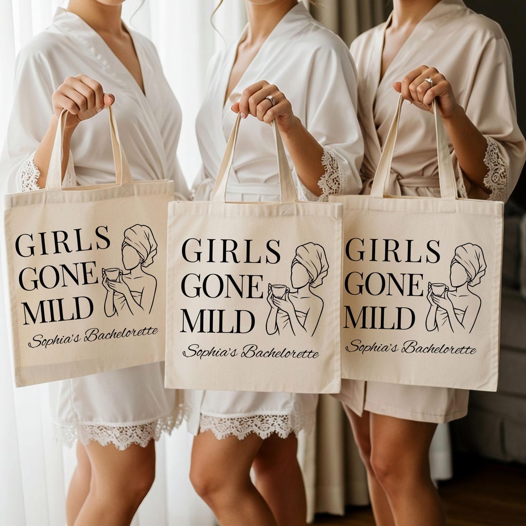 Custom Bachelorette Tote, Girls Gone Mild Tote, Party Favor Tote Bag ...