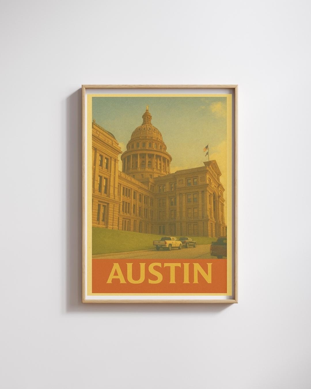Austin Vintage Travel Poster | Retro Wall Art | Printable Digital ...