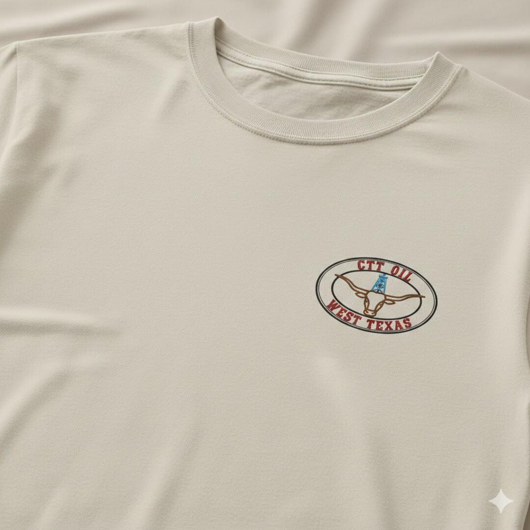 Embroidered CTT Oil Exploration & Cattle Design Tee | Oilfield Ranch ...
