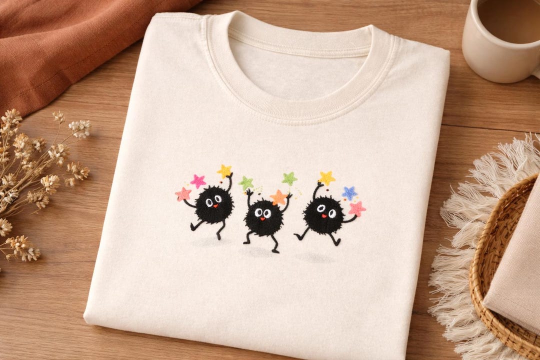 Sprites Cozy Embroidered T-shirt – Studio Inspired Cottagecore Tee ...