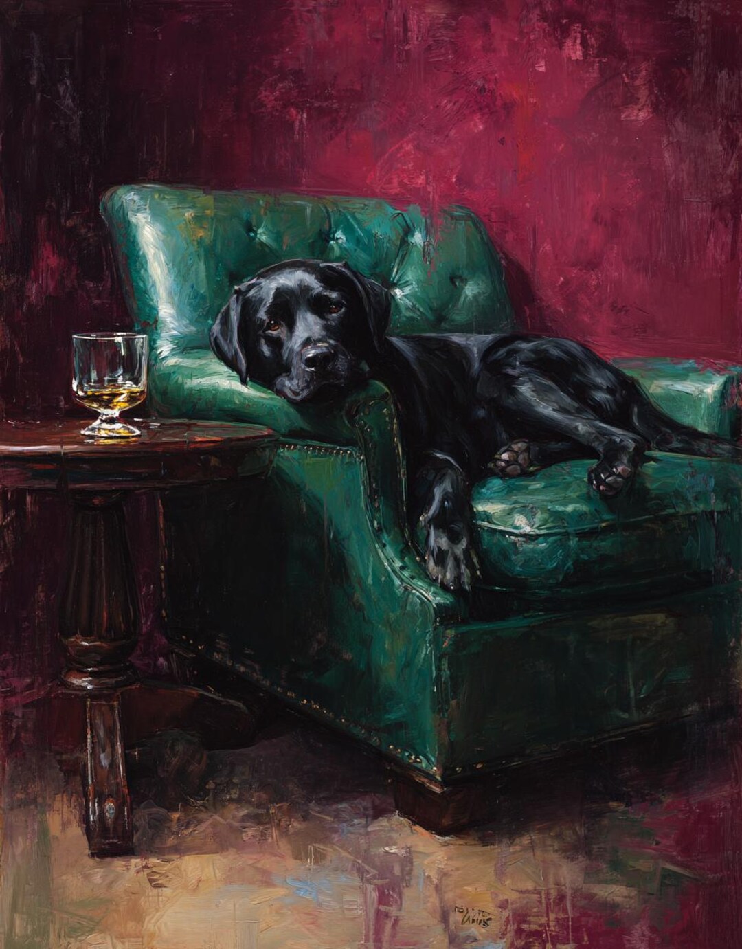 Black Labrador Lounging Poster - Etsy
