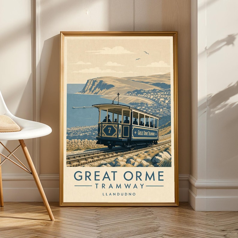 Orme Tramway Poster – Retro Vector Art, Llandudno Landmark Print - Etsy