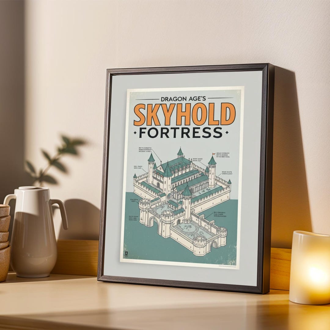 Skyhold Fortress Poster – Fantasy Architecture Art Print – Dragon Age ...