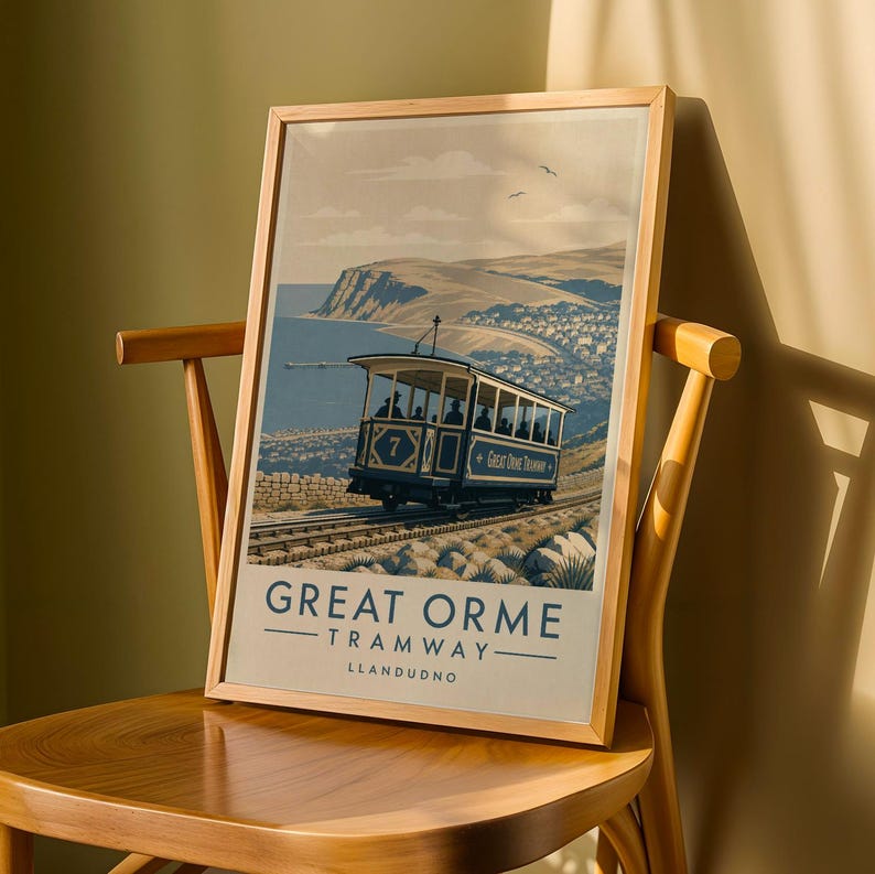 Orme Tramway Poster – Retro Vector Art, Llandudno Landmark Print - Etsy