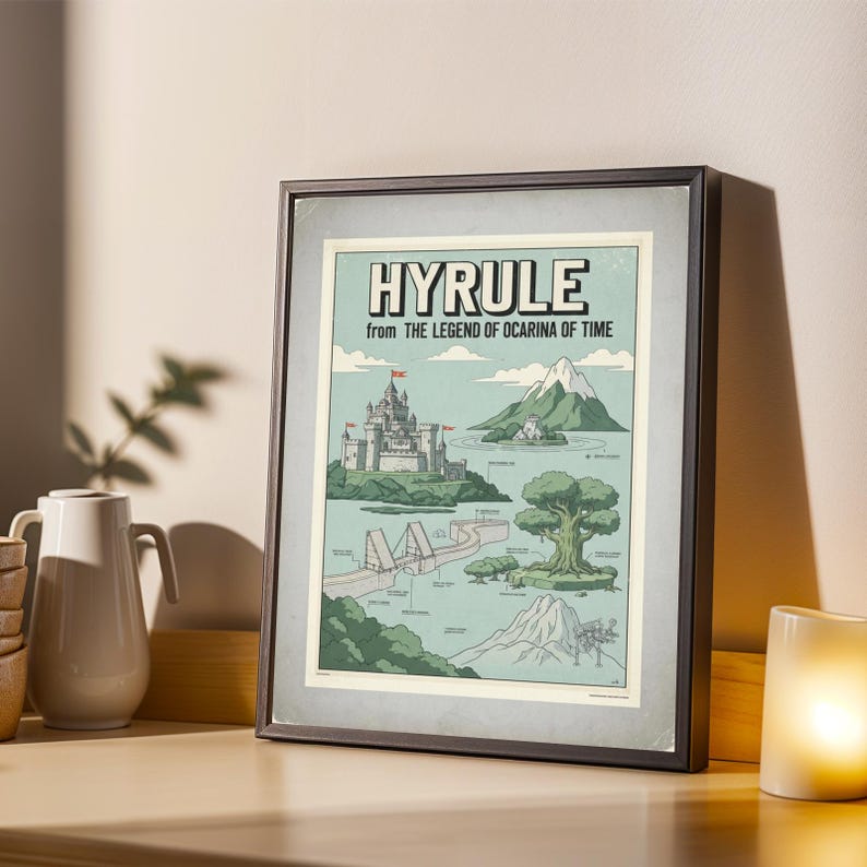 Hyrule Map Poster: Legend of Zelda Ocarina of Time Art - Etsy