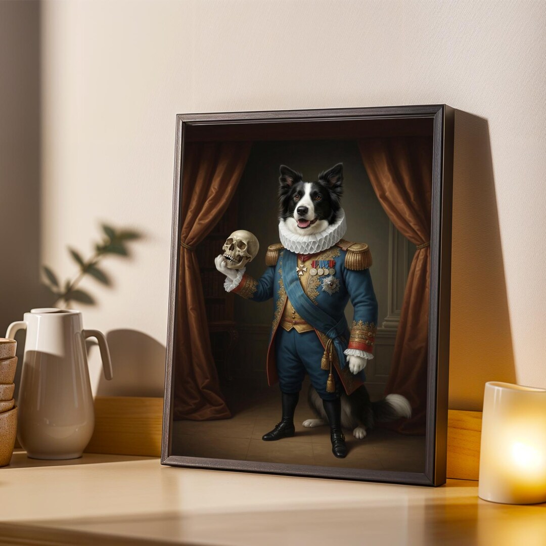 Regal Dog Portrait Art Print: Old Masters Style Pet Decor - Etsy