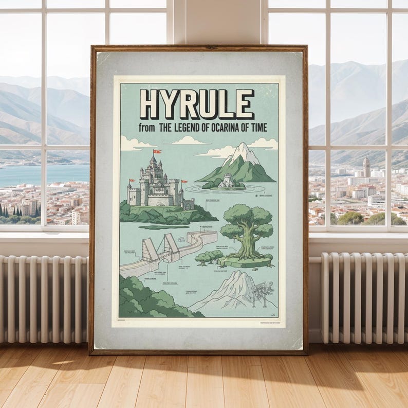 Hyrule Map Poster: Legend of Zelda Ocarina of Time Art - Etsy