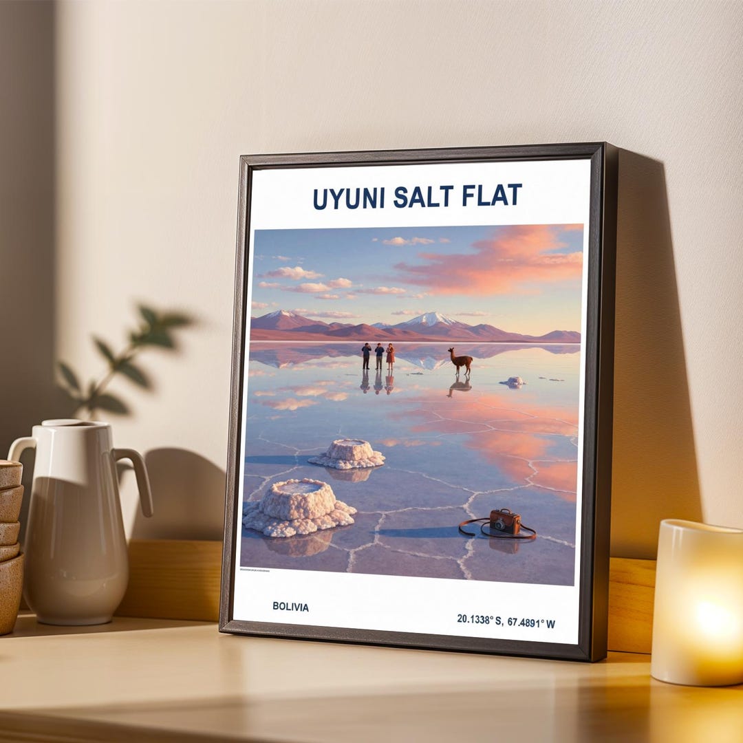 Uyuni Salt Flat Poster – Bolivia Landscape – Living Room, Office Decor ...