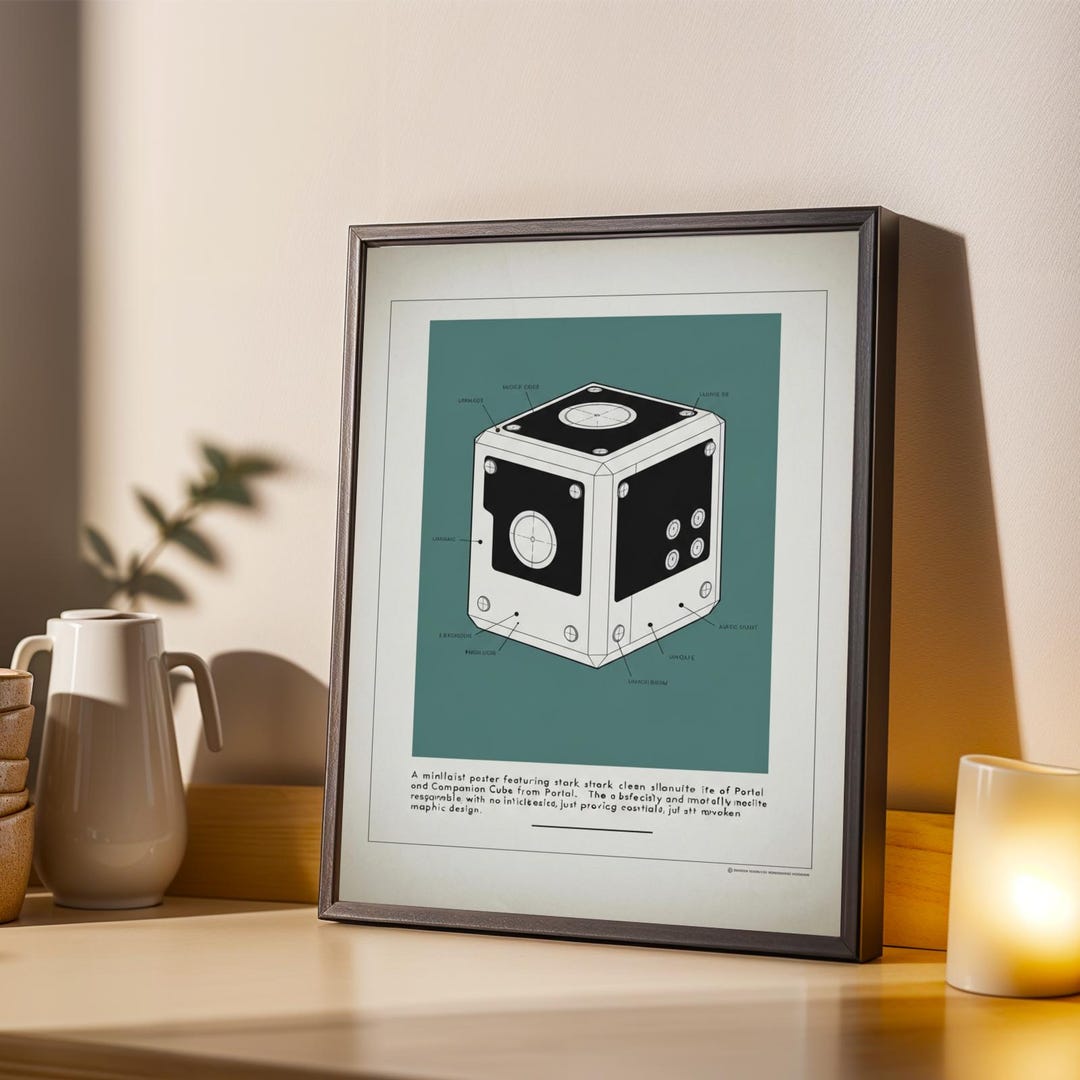 Minimalist Cube Poster – Blueprint Schematic | Art Lovers Gift - Etsy