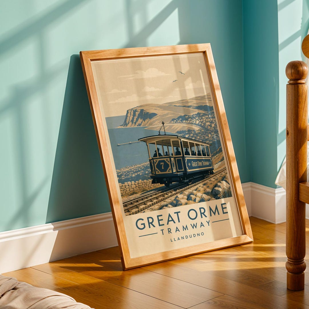 Orme Tramway Poster – Retro Vector Art, Llandudno Landmark Print - Etsy