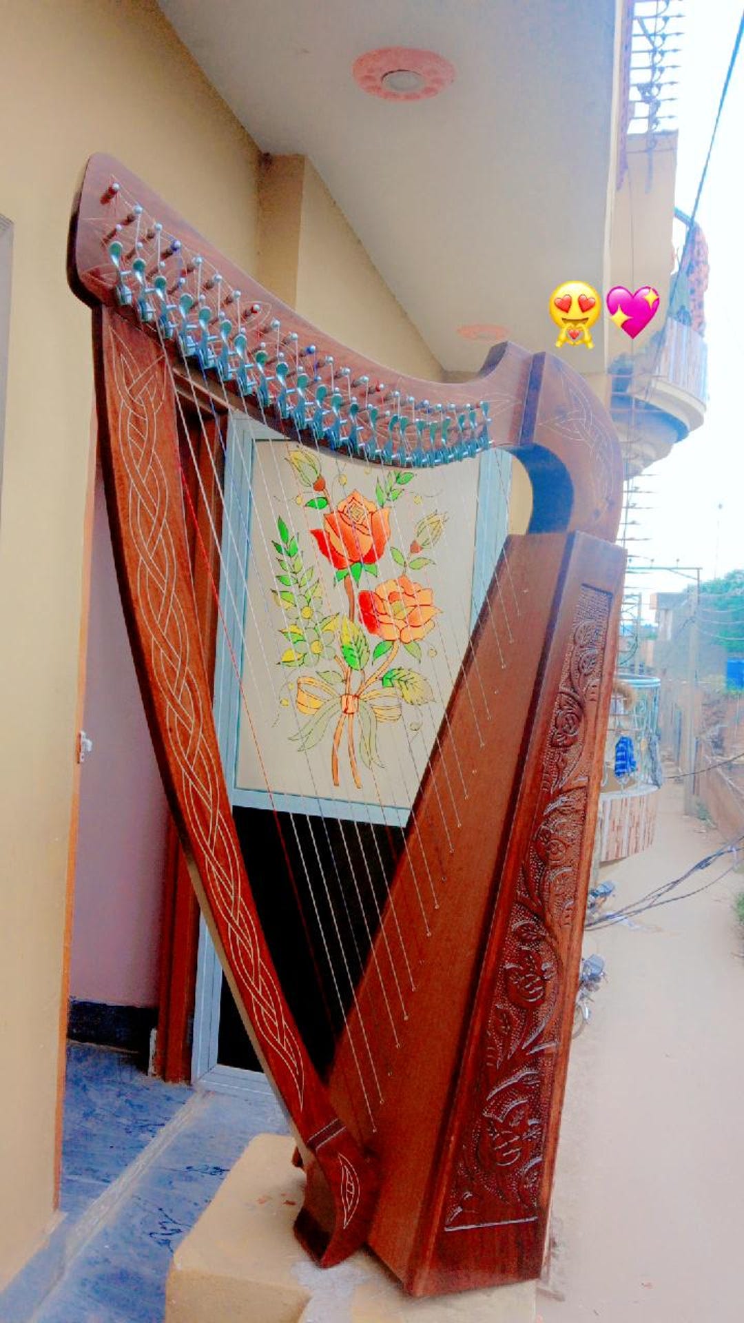 22 String Celtic Lever Harp – Wooden Irish Folk Instrument With Bag - Etsy