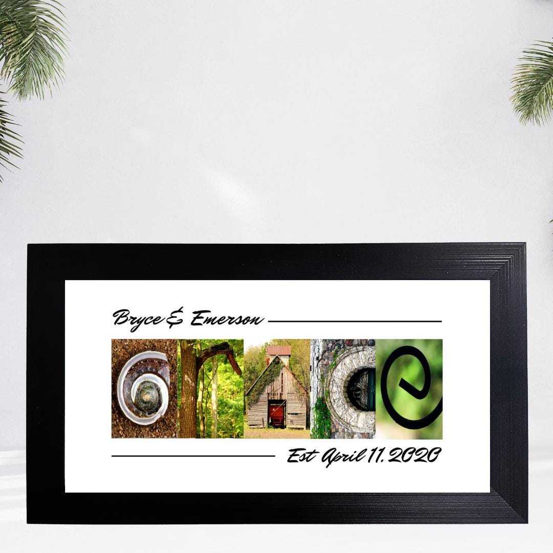 Personalized Last Name Alphabet Photography Framed Print: Unique ...