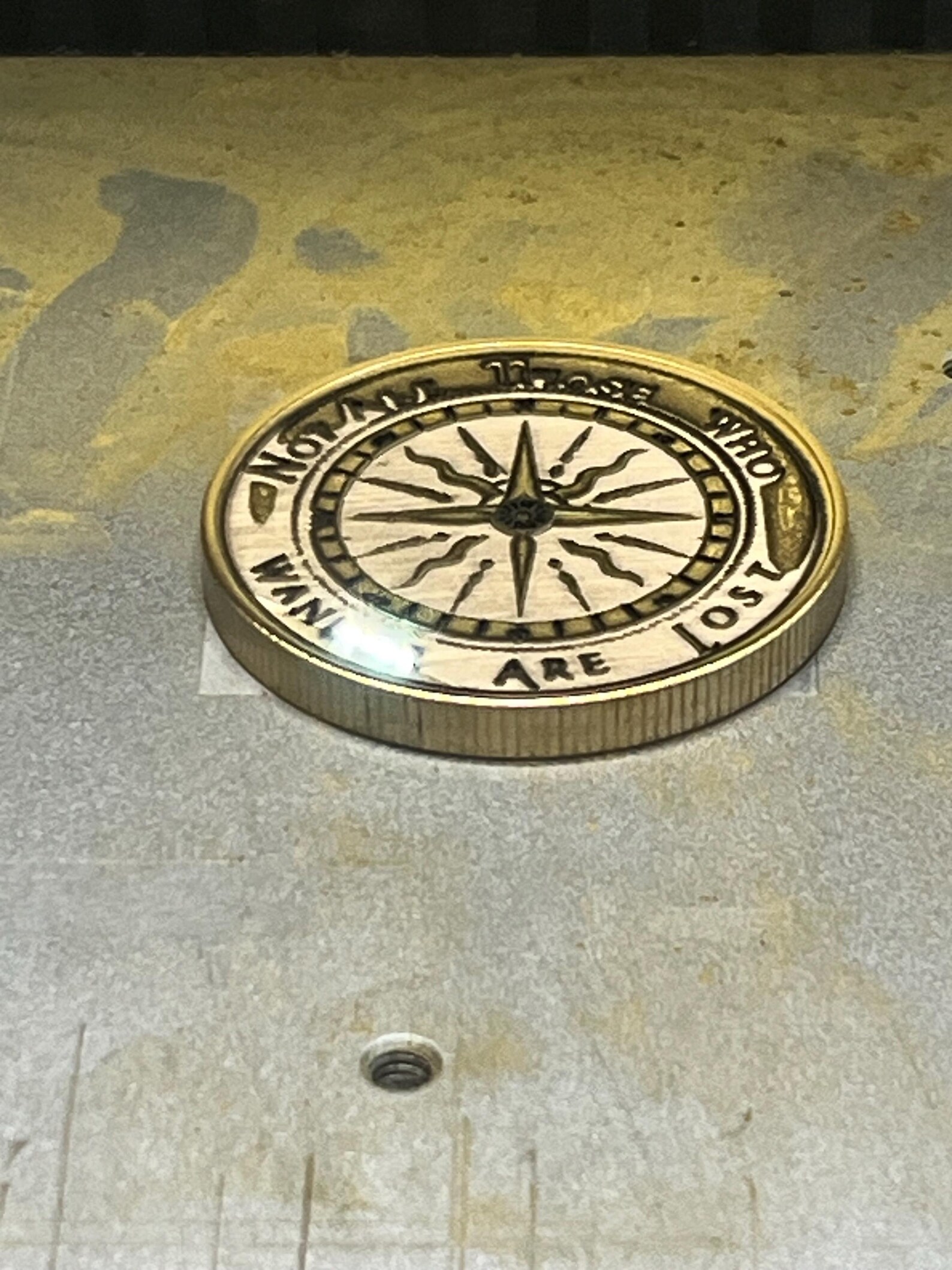 Wanderer Medallion - Engraved Compass Rose Inscription - Etsy