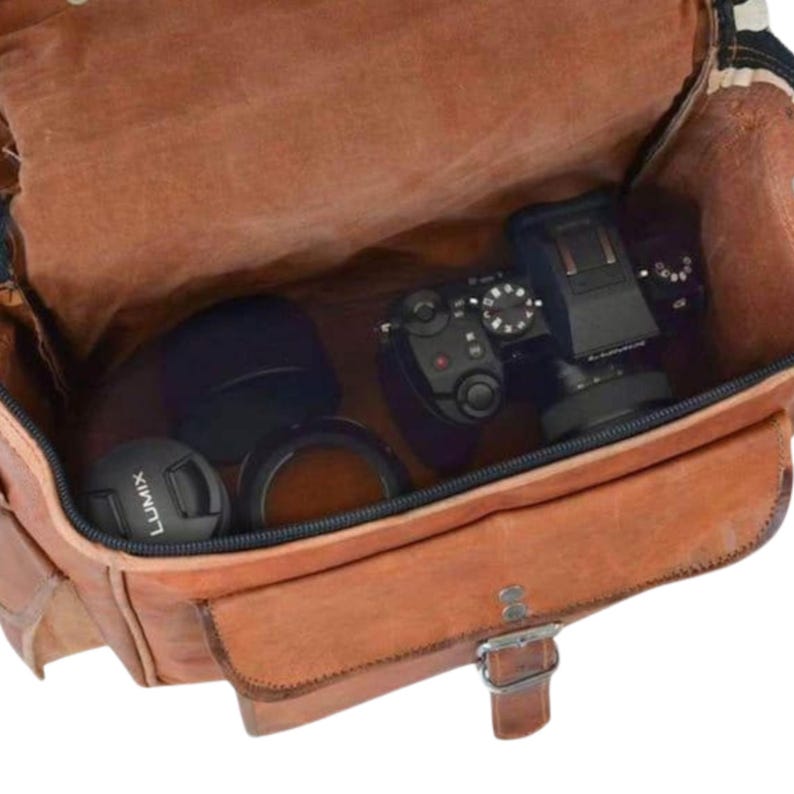 Leather Camera Bag Crossbody for Men Women | Handmade Vintage Brown ...