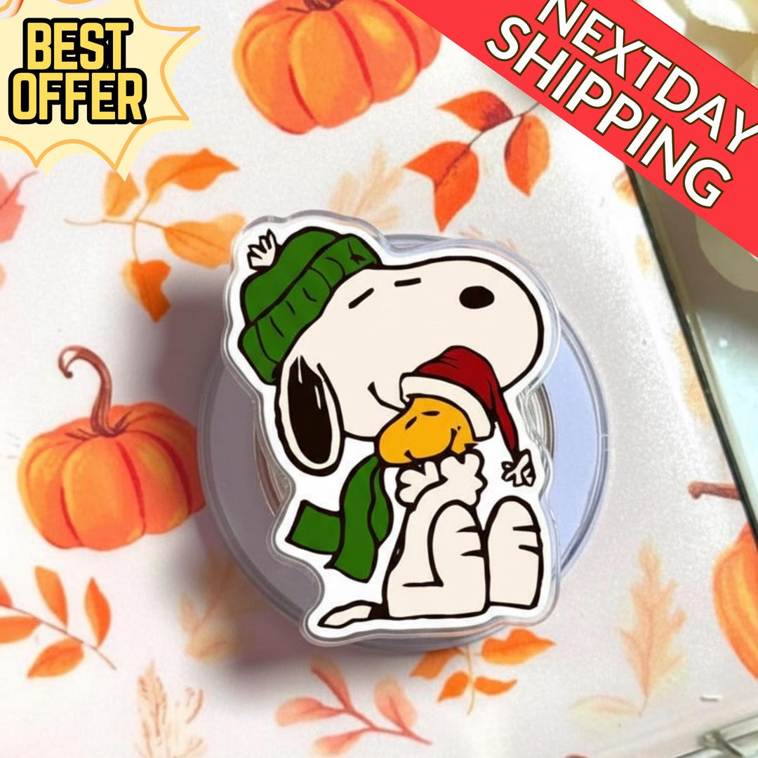 Snoopy and Woodstock Christmas Magsafe Phone Grip – Cute Holiday Phone ...