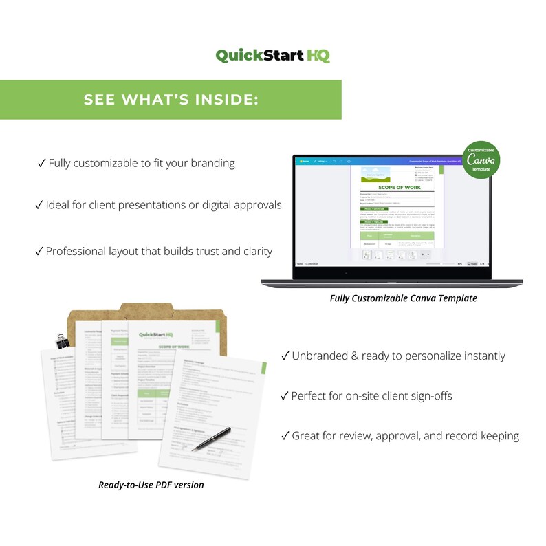 Turf Scope of Work Template – Customizable Canva + Fillable PDF for ...