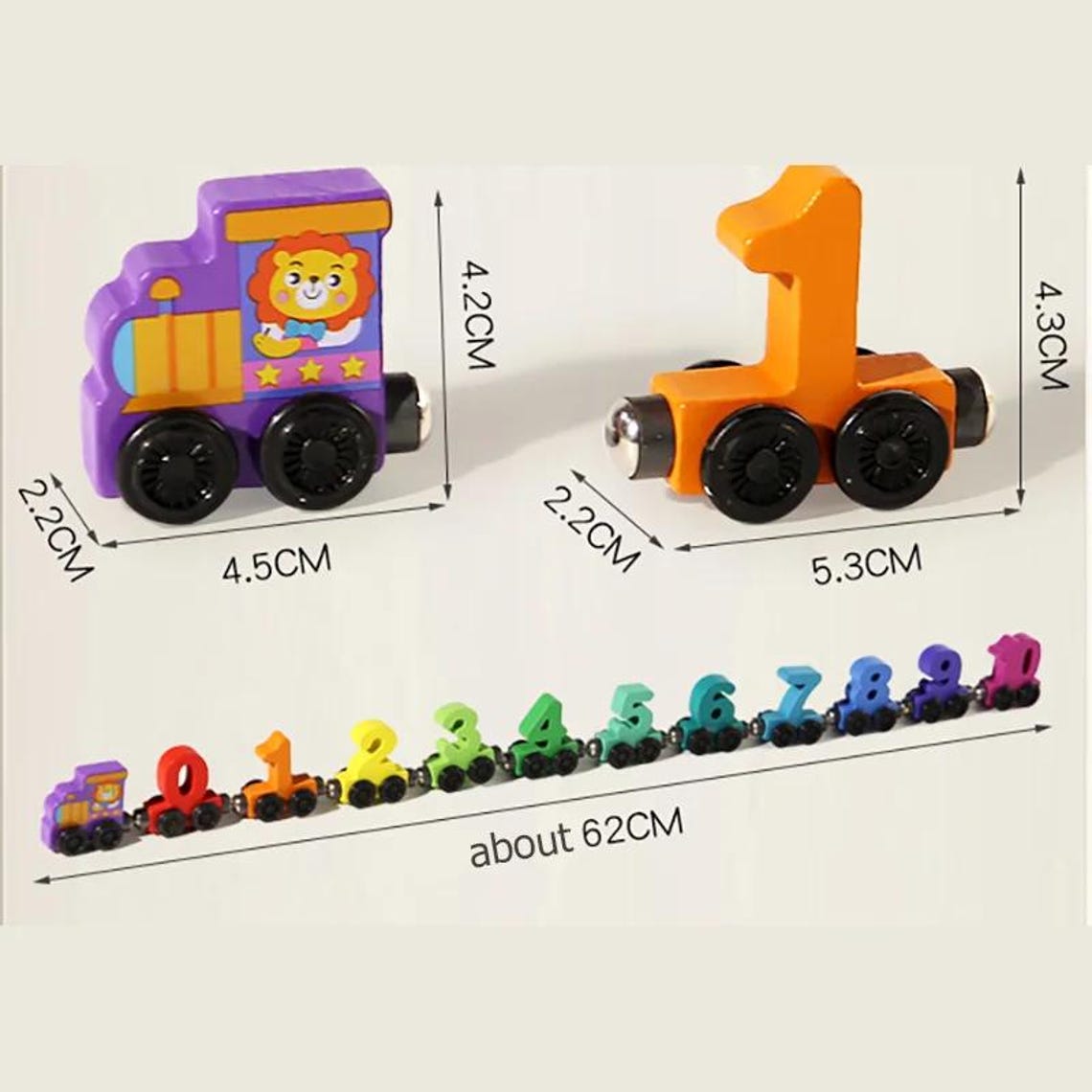 Wooden Magnetic Train With Name – Colorful Birthday Gift, Educational ...