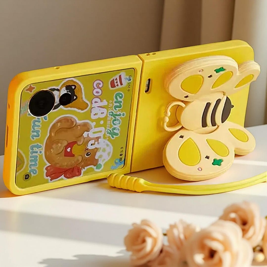 Cute 3D Bee Case for Samsung Galaxy Z Flip 7 6 5 4 3 & Motorola Razr 60 ...