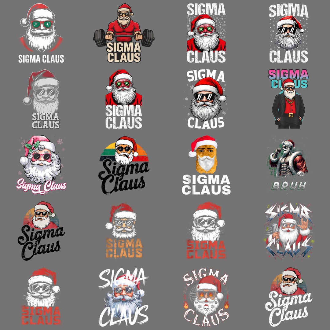 Sigma Claus PNG – Funny Rizz Meme Santa Christmas Holiday Humor Clipart ...