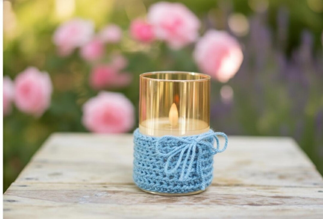 Crochet Candle Cozy Pattern | Easy Home Decor (PDF) - Etsy