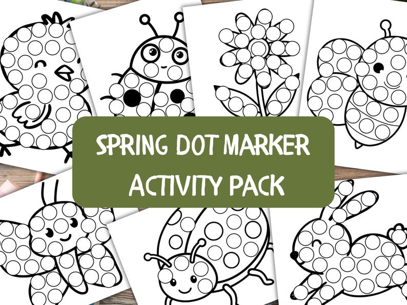 Spring Dot Marker Activity Pack for Kids |dot Printable Worksheets ...