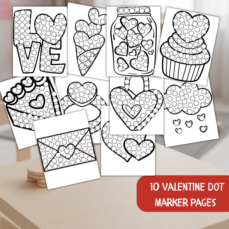 Valentine Dot Marker Pages | Toddler & Preschool Activity (PDF) - Etsy