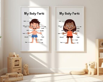My Body Parts Poster for Kids Printable | Preschool Learning Chart ...