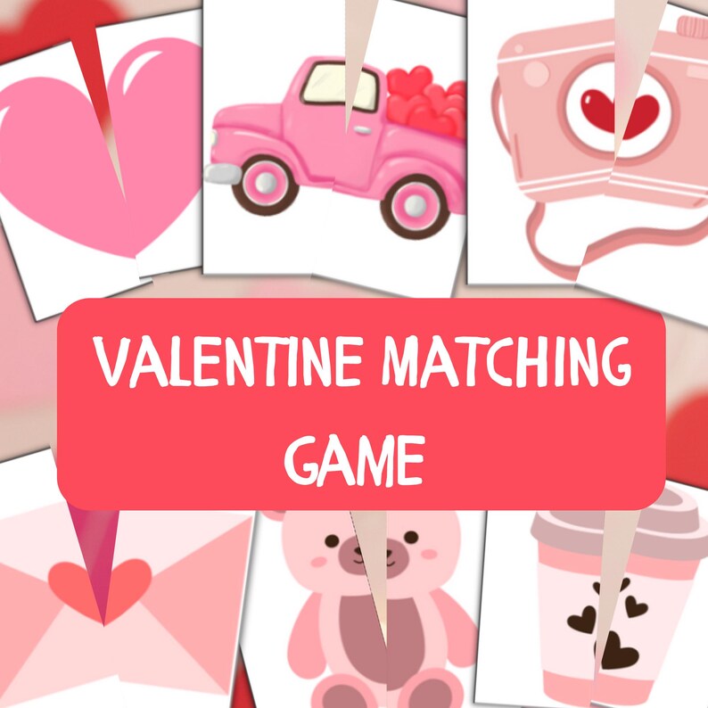 Valentine Matching Game for Toddlers | Preschool Puzzle (digital ...