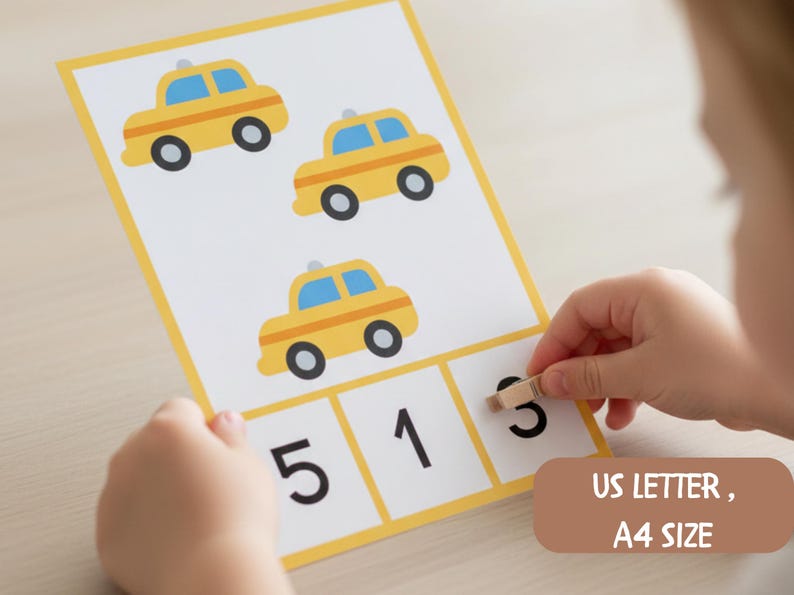 Vehicles Count and Clip Cards | Preschool Counting 1–10 | Printable ...