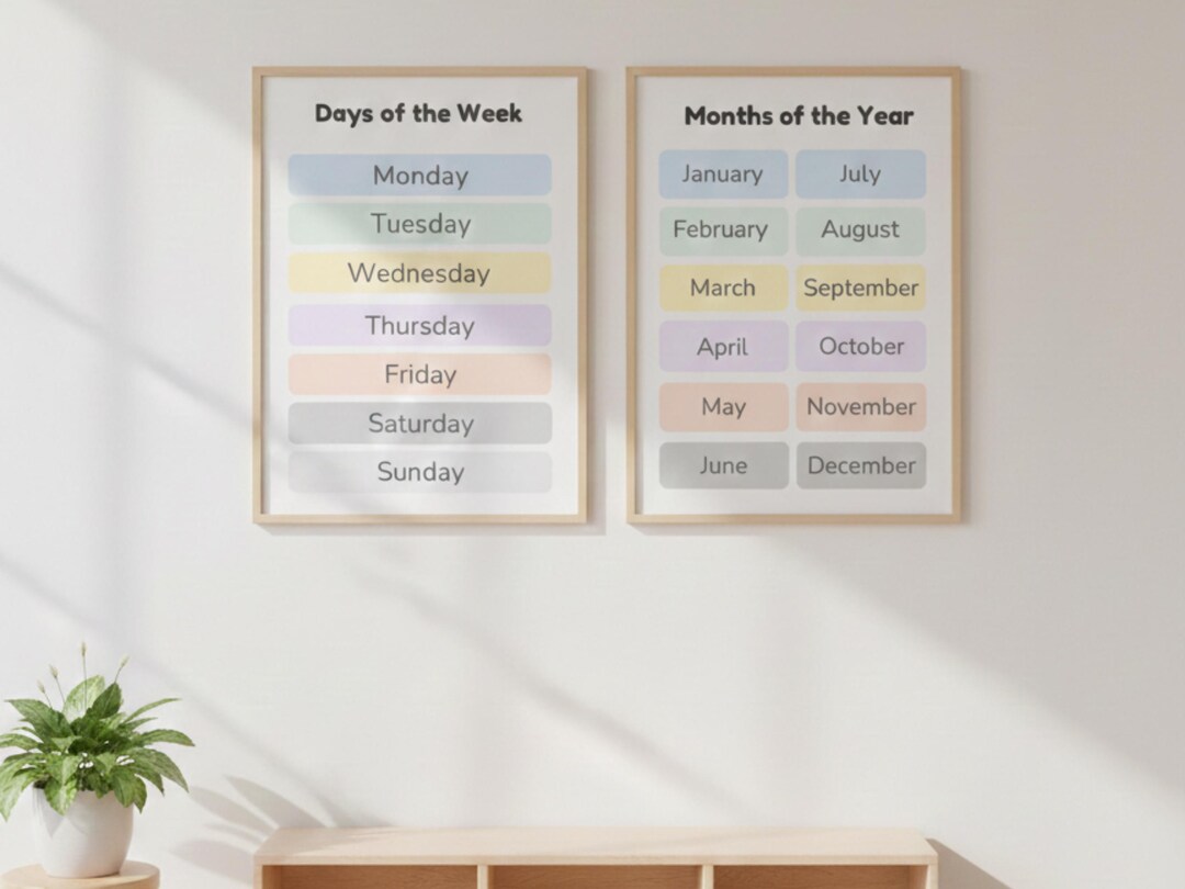 Days & Months Posters Bundle | Printable Classroom Decor | Neutral ...