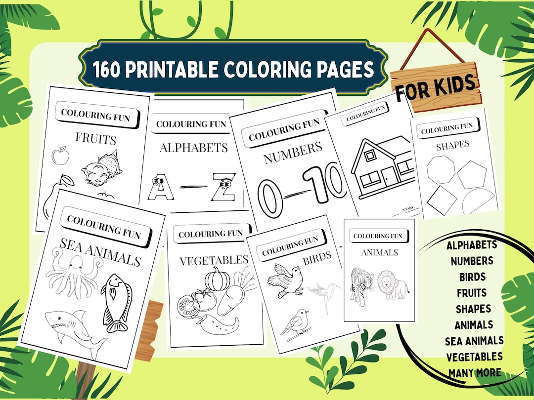 150 Coloring Pages for Kids | Alphabet A-Z, Numbers 1-10, Animals ...