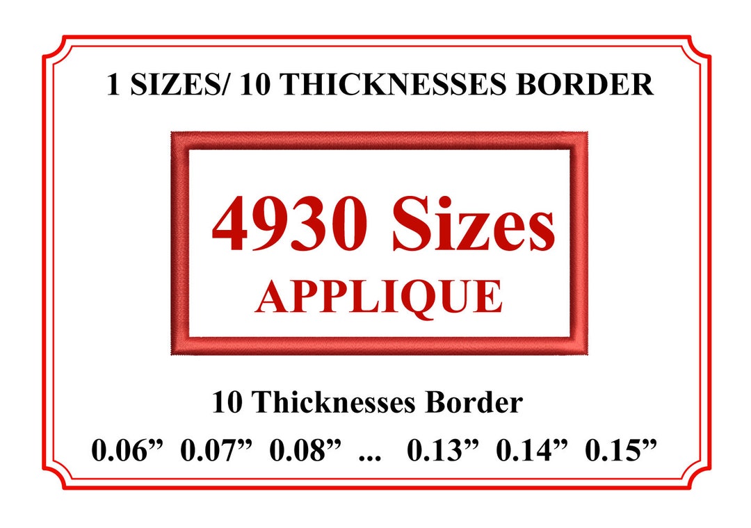 Mini Rectangle Applique Embroidery Design Shape Basic Satin Stitch ...