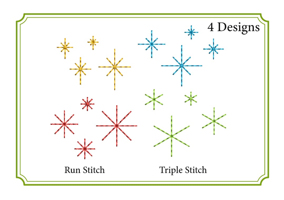 Mini Star Embroidery Design Star Set Run Fill Stitch Filled Machine ...
