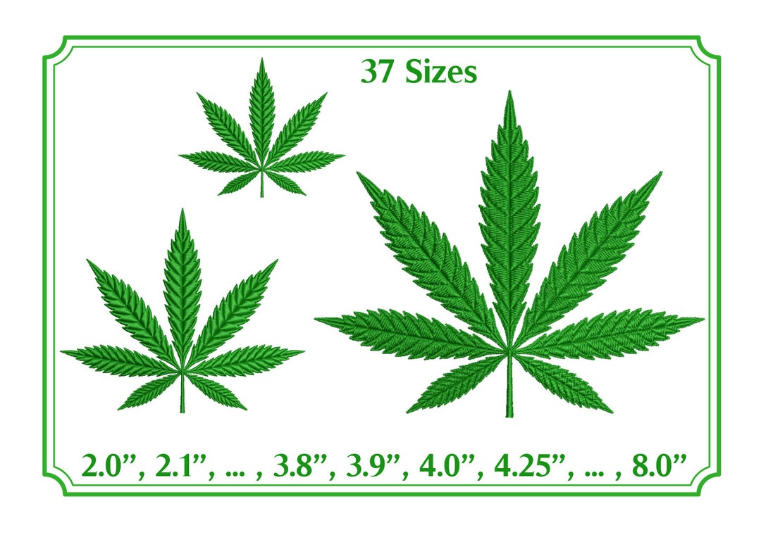Marijuana Cannabis Leaf Weed Embroidery Design Stitch Fill Machine ...