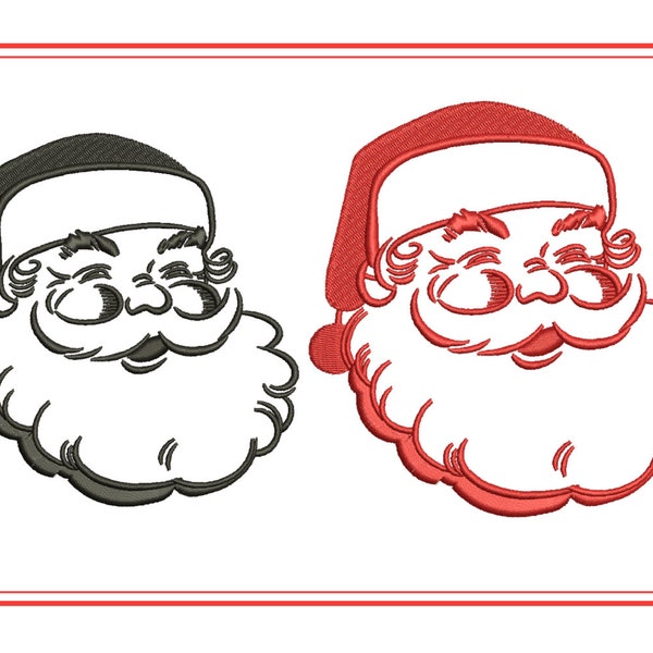 Santa Face Embroidery Design - Etsy
