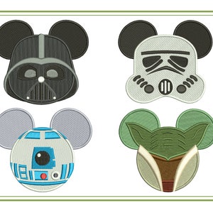 Mouse Star Wars Head Starwars Embroidery Design Set Stitch Fill Machine ...