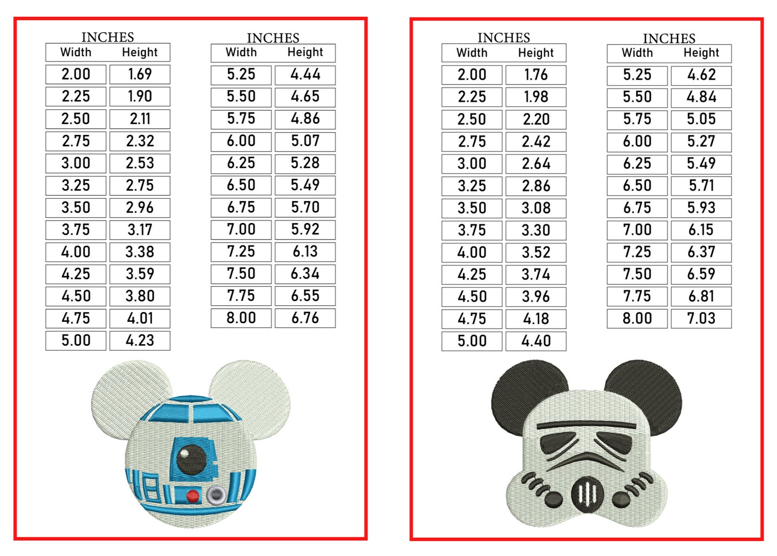 Mouse Star Wars Head Starwars Embroidery Design Set Stitch Fill Machine ...