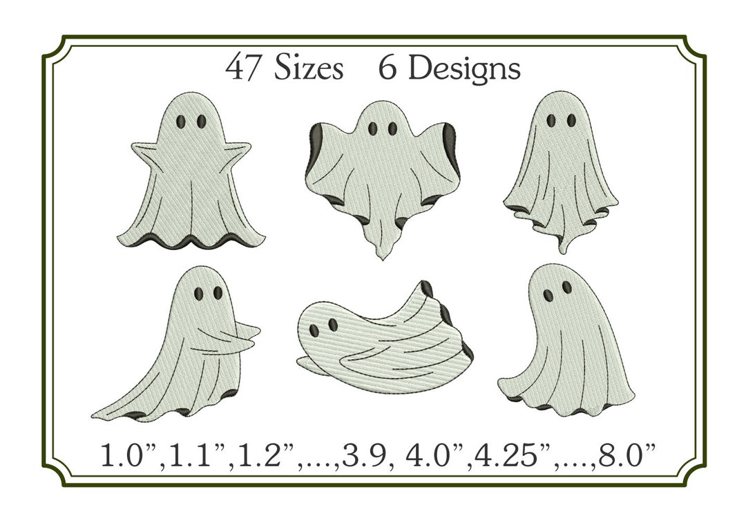 Mini Ghost Embroidery Design Fill Stitch Filled Machine Halloween ...
