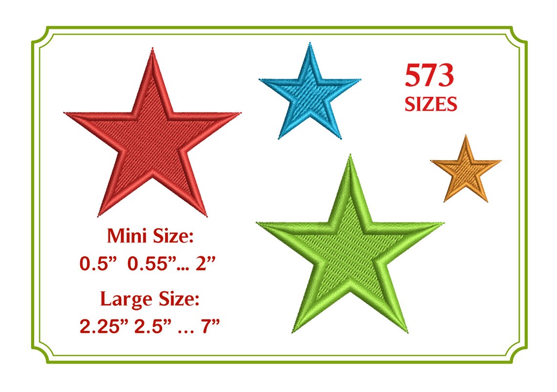 Mini Star Embroidery Design Star Shape Basic Fill Stitch - Etsy