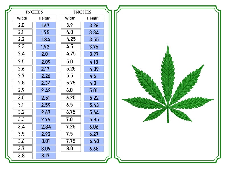 Marijuana Cannabis Leaf Weed Embroidery Design Stitch Fill - Etsy